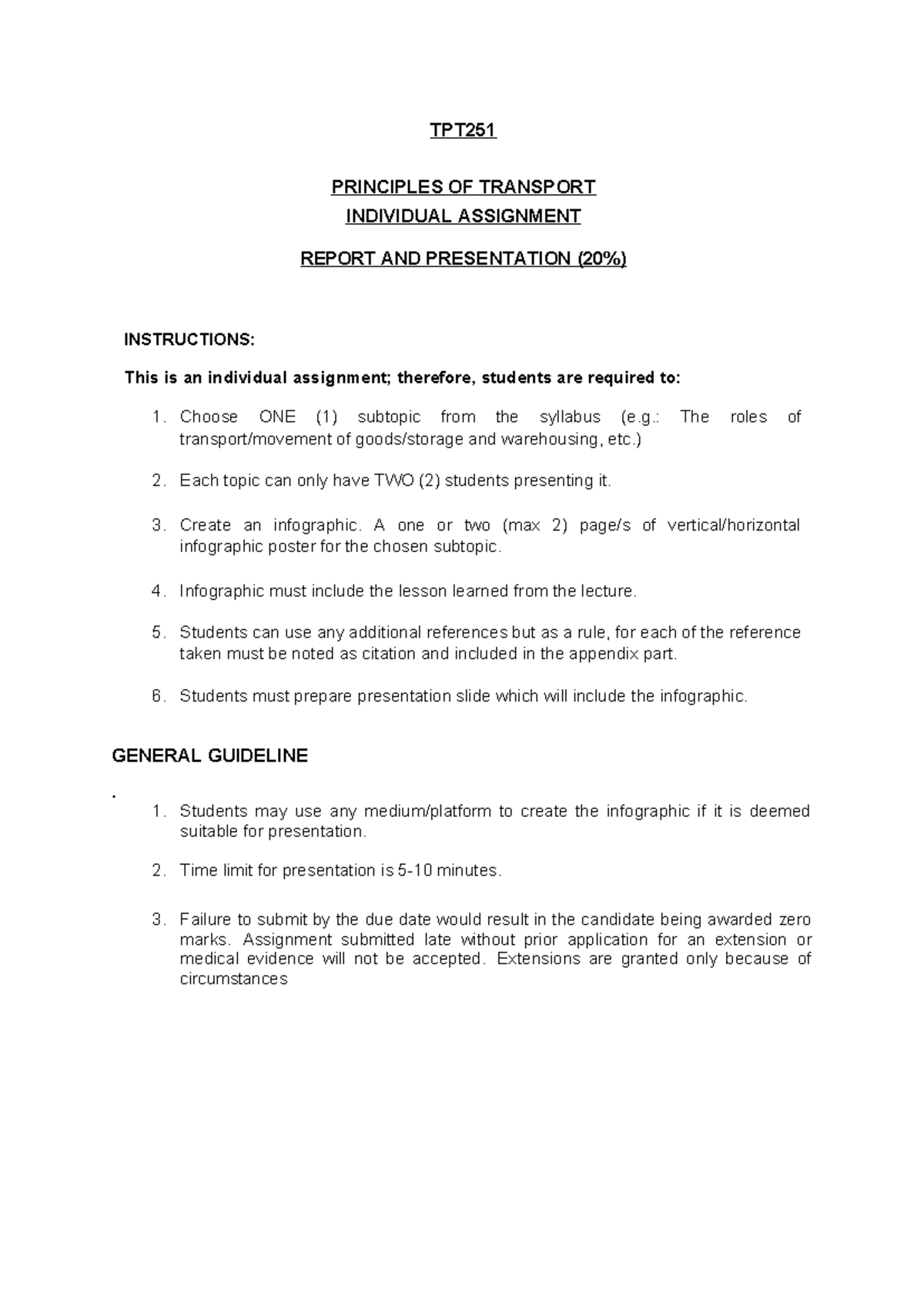 20242 TPT251 Individual Assignment: Infographic Guidelines and Tips ...