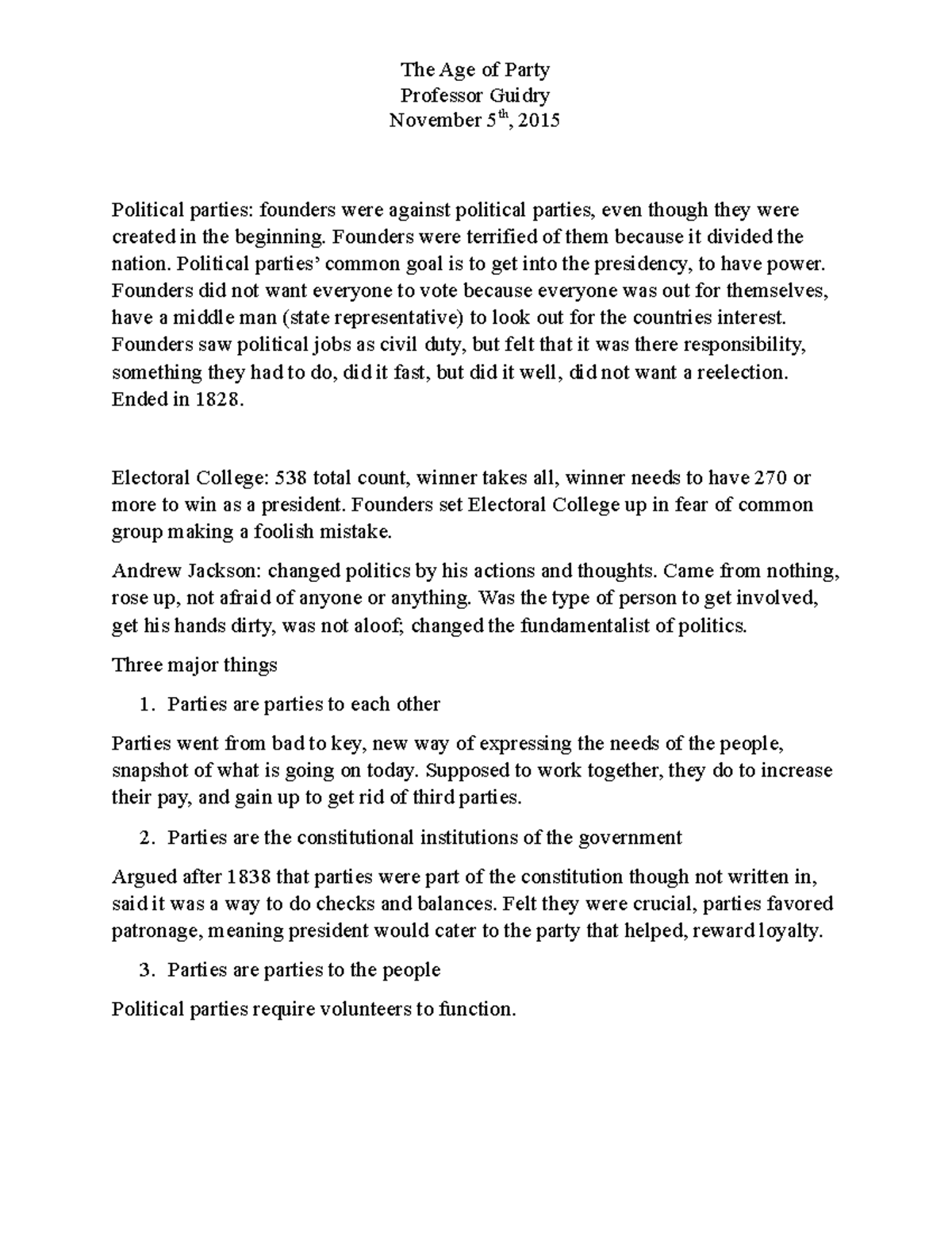 POLS 101: The Evolution of Political Parties in American History - Studocu