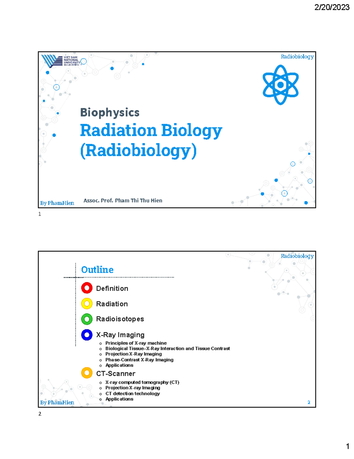 Lecture 5 Radiation Biology updated - Radiobiology By PhamHien ...