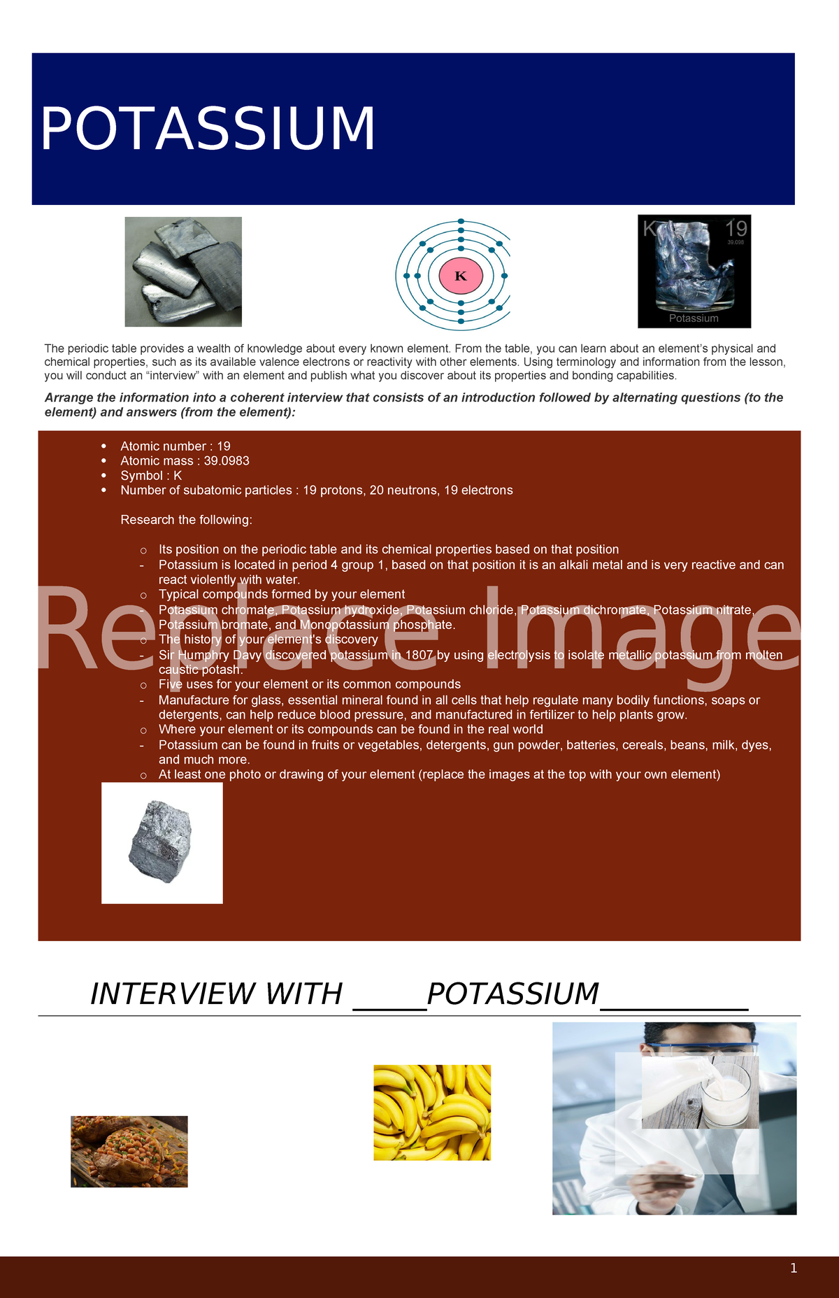 01.05 Potassium: Atomic Structure, Properties, and Uses - Studocu