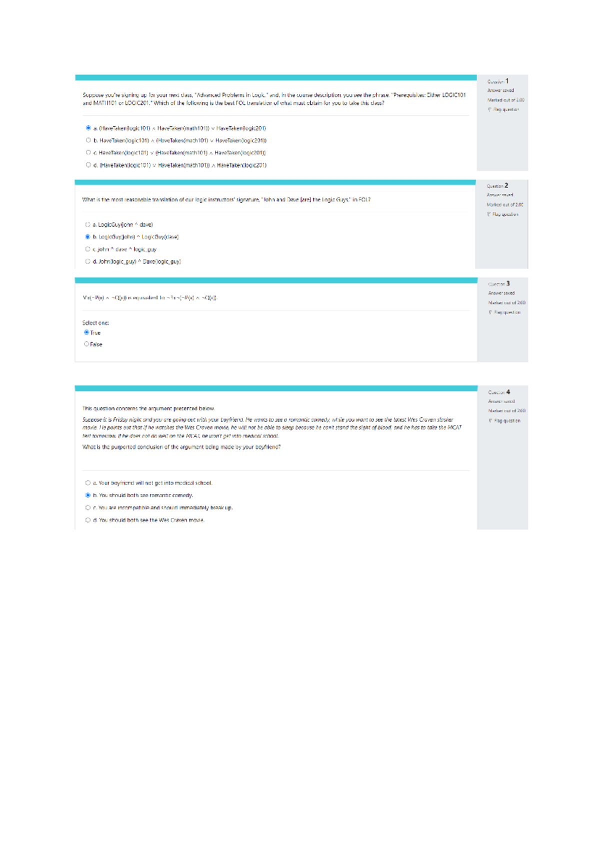COS2661 Final Exam 2023 - Logic and FOL Analysis Questions - Studocu