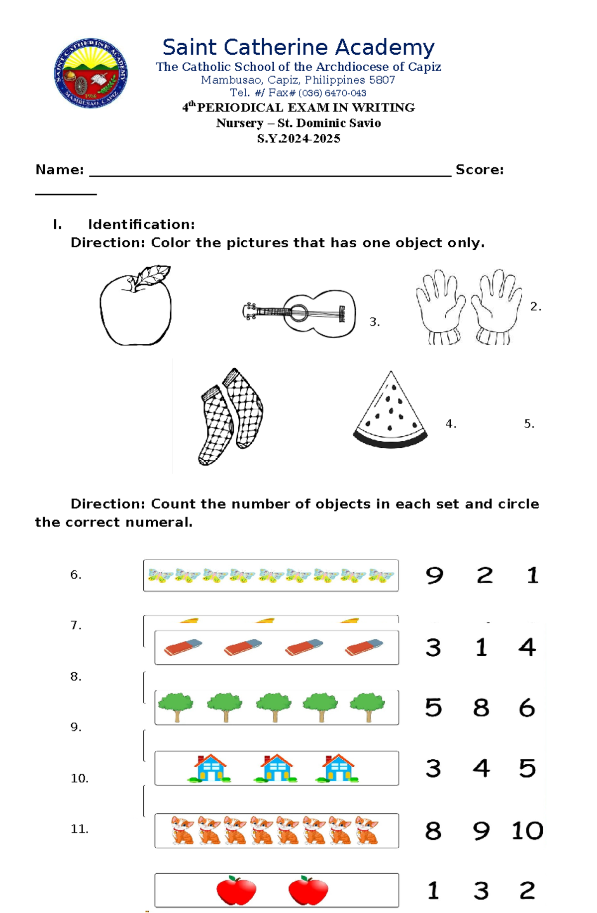4th PE- Writing- Nursery - Saint Catherine Academy The Catholic School ...