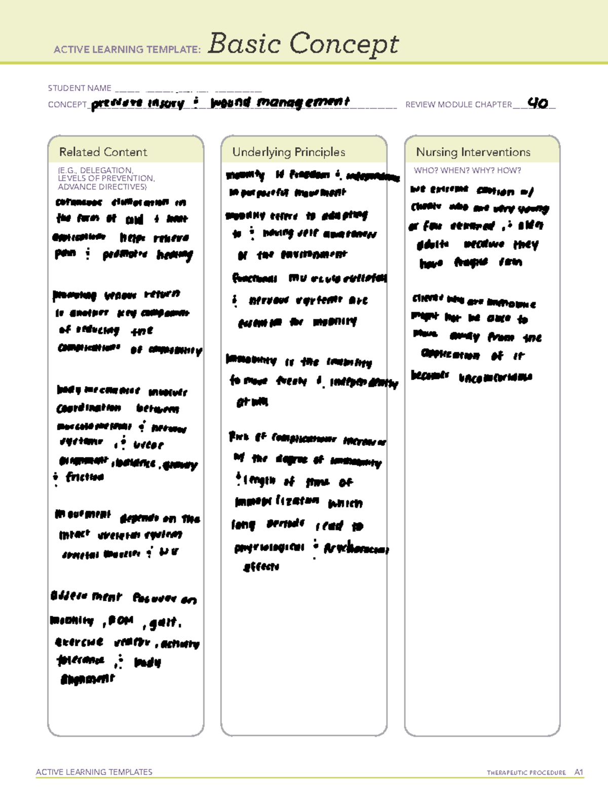 Active Learning Template: Therapeutic Procedures Basic Concepts 12 ...
