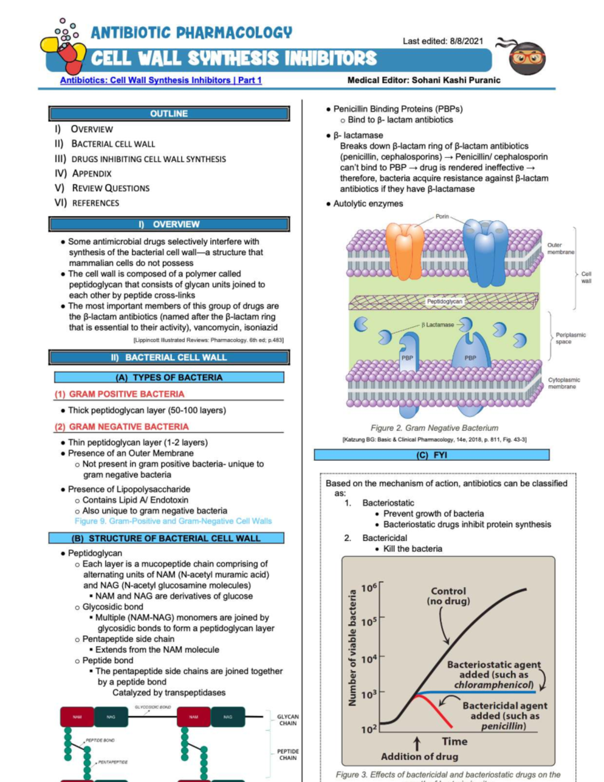 ANTIBIOTIC PHARMACOLOGY: CELL WALL SYNTHESIS INHIBITORS (Part 1) - Studocu