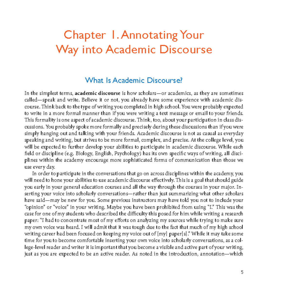 Chapter 1: Understanding Academic Discourse and Annotation Techniques ...