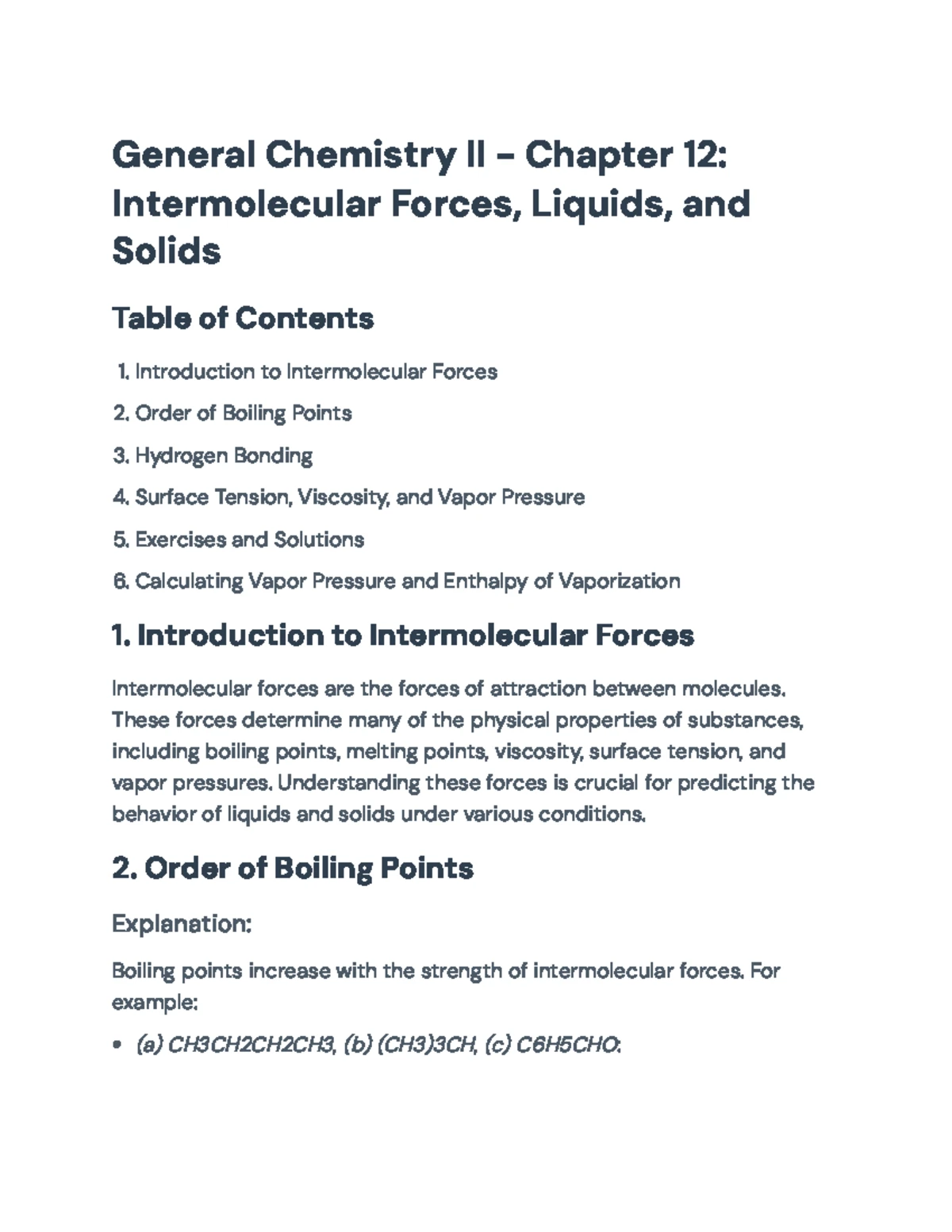 CHEM 1080 - Exam 1 Study Guide: Intermolecular Forces & Solutions - Studocu