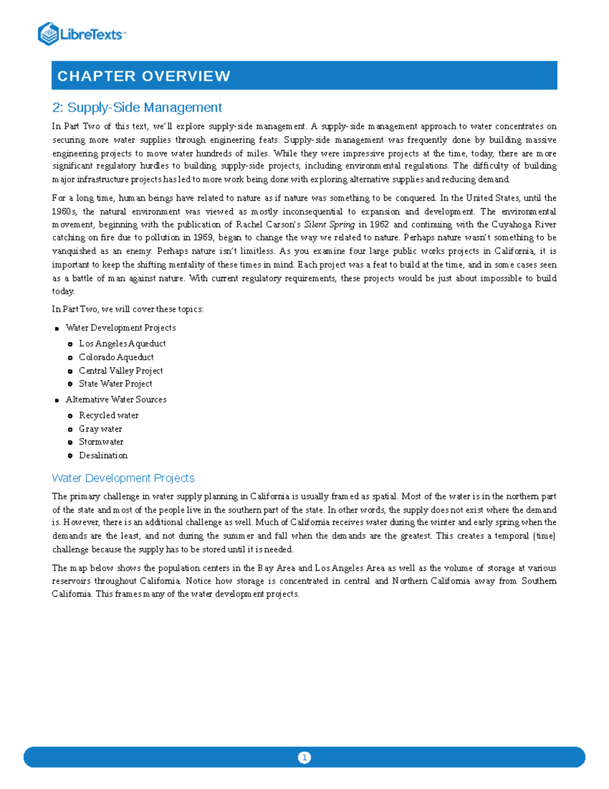 CHAPTER 2 OVERVIEW: Management of Water Supply in California - Studocu