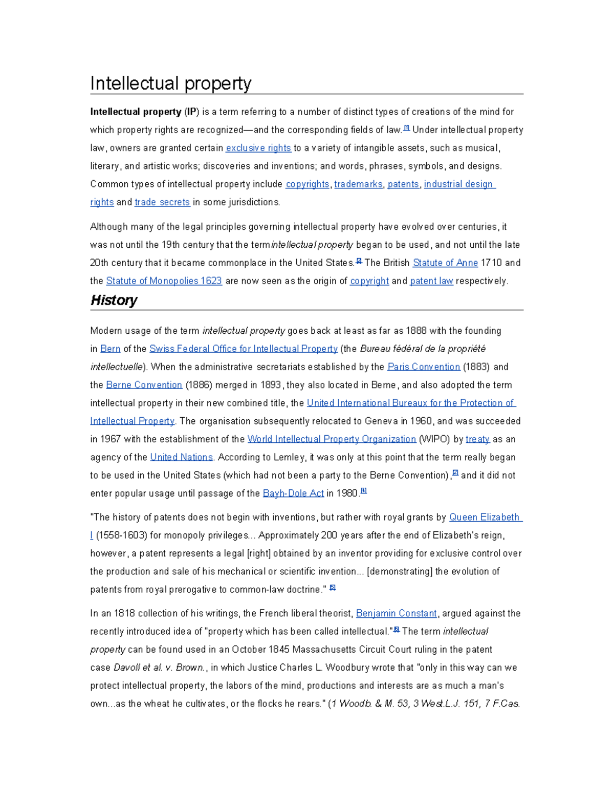 Intellectual Property Overview: Rights, History, and Enforcement - Studocu