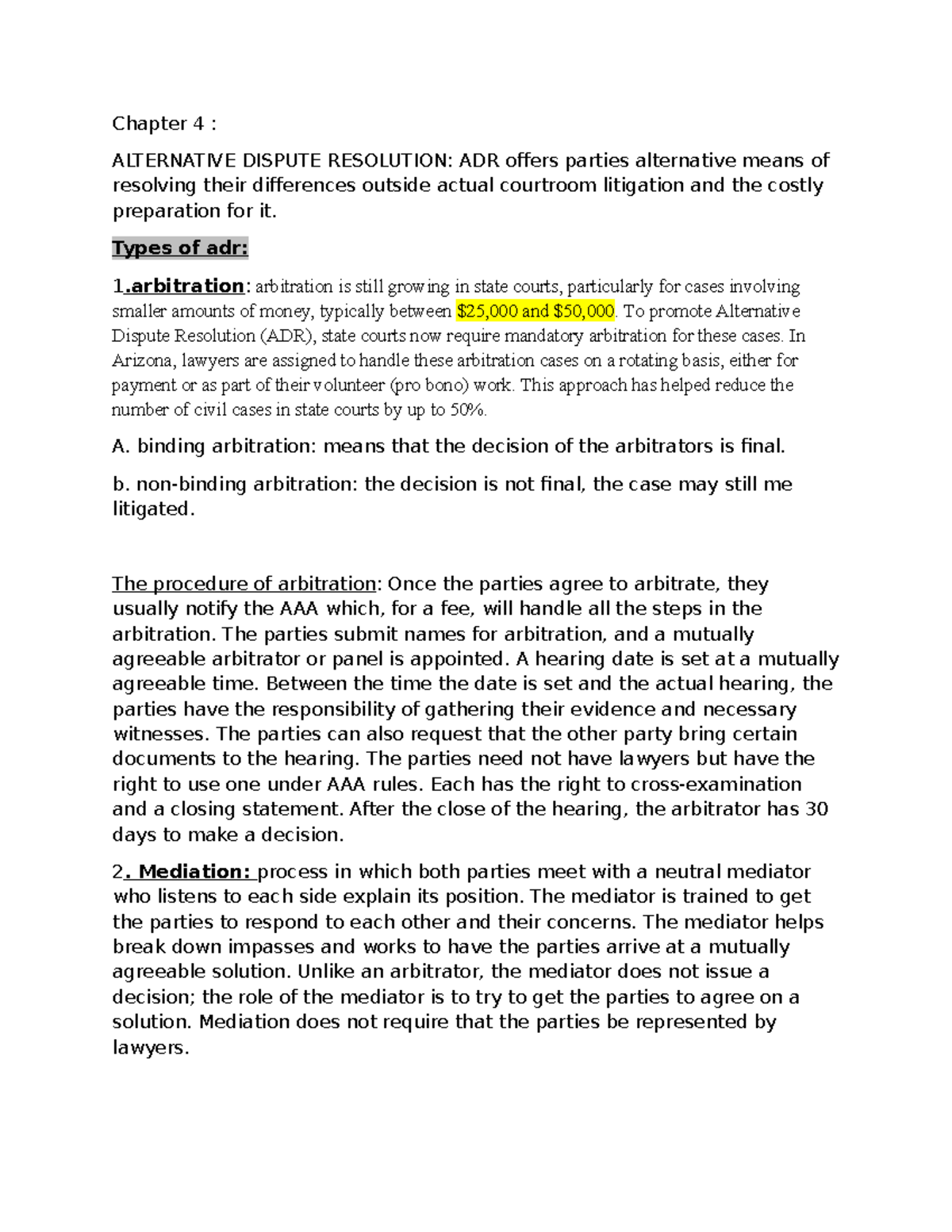Chapter 4: Alternative Dispute Resolution (ADR) Overview and Processes ...