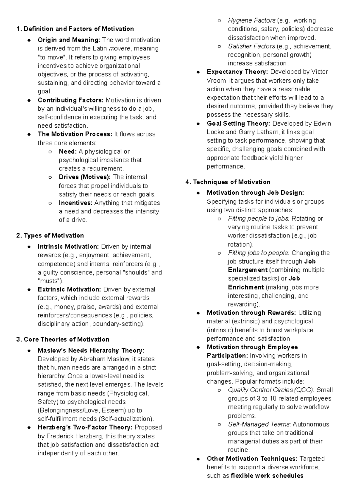 OM-Finals Reviewer: Understanding Motivation and Leadership Theories ...