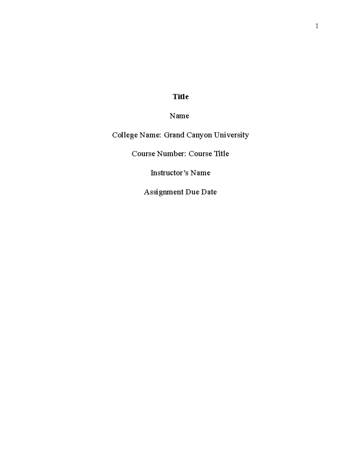 APA Formatting Template for GCU Students (2020 Edition) - Studocu