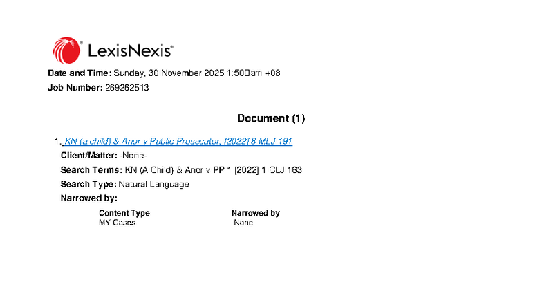KN (A Child) Anor v Public Prosecutor: Case Analysis & Revision ...