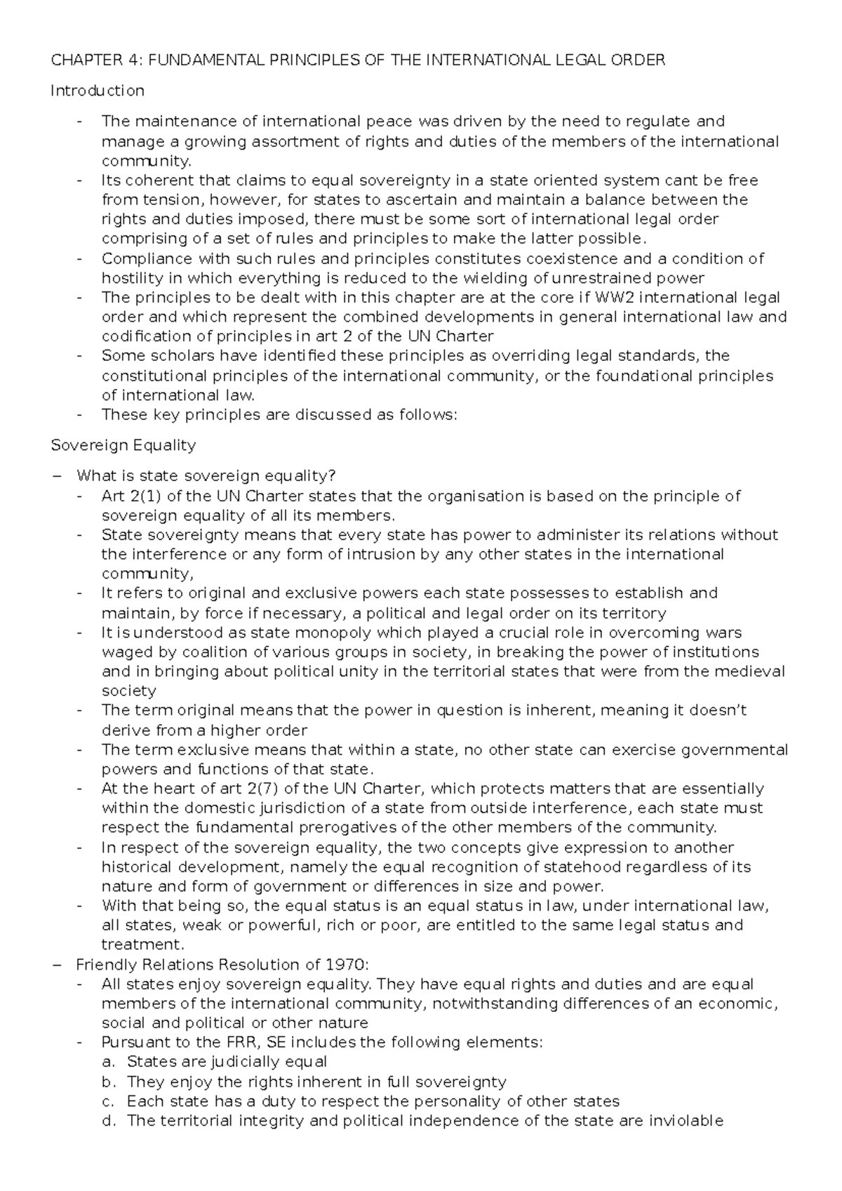 CHAPTER 4: FUNDAMENTAL PRINCIPLES OF THE INTERNATIONAL LEGAL ORDER ...