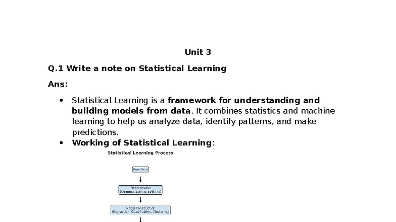 AI Unit 3 Notes: Statistical Learning, EM Algorithm & HMMs - Studocu