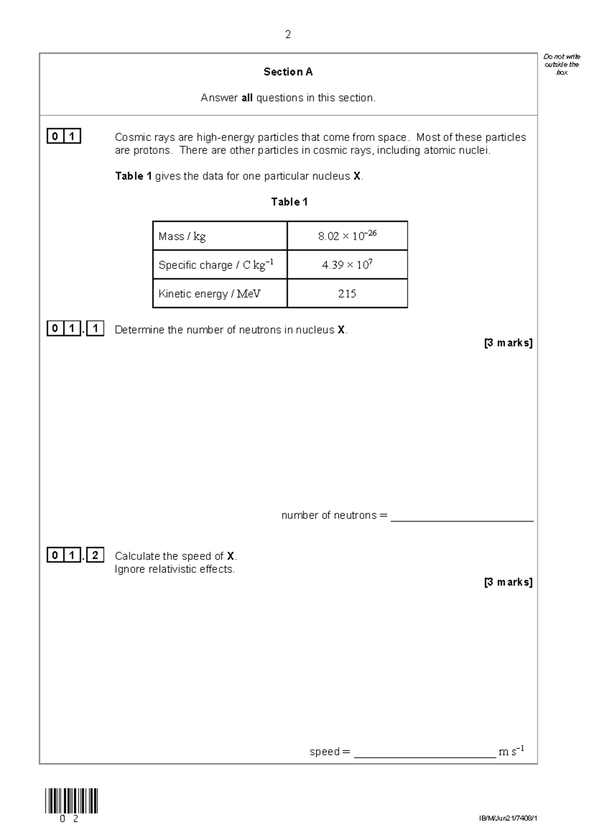 November 2021 AQA Physics A-level Paper 1 Exam Questions - Studocu