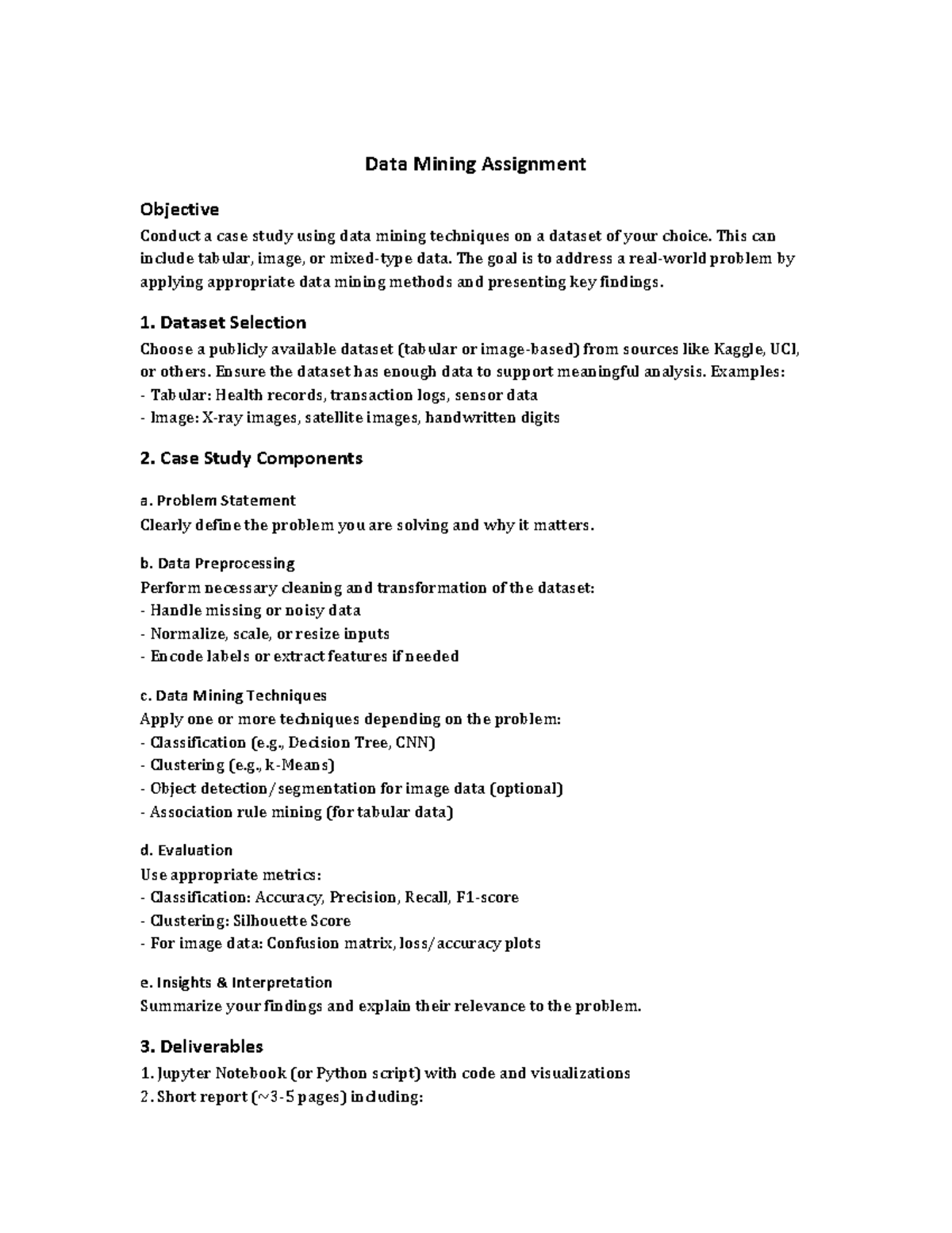 Data Mining Case Study Assignment: Techniques & Insights - Studocu