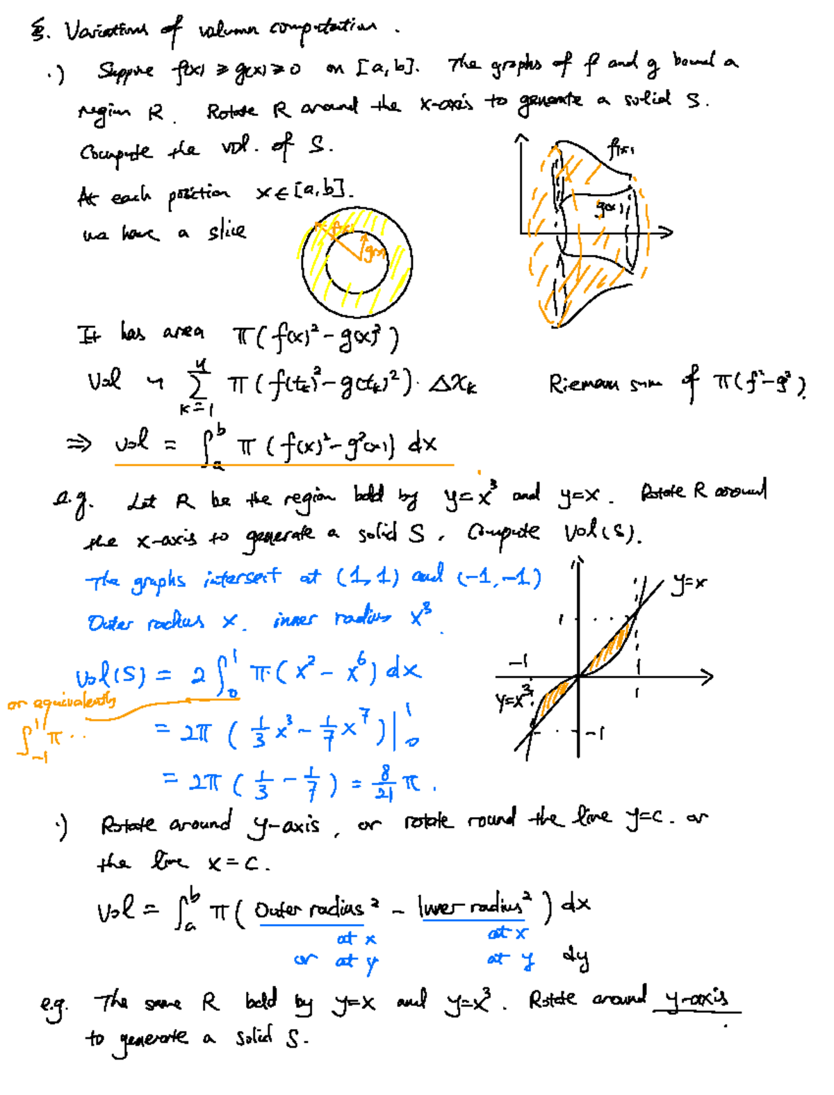 Variations of Volume Computation: Lecture Notes for Math 101 - Studocu