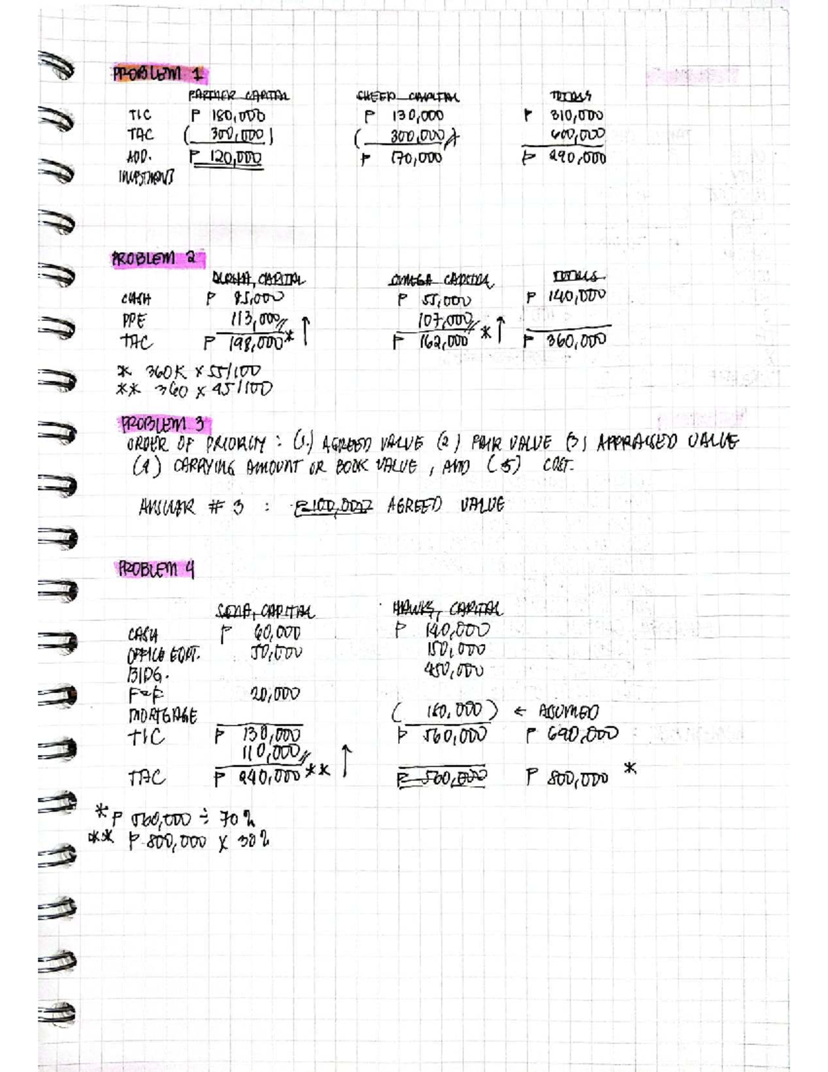 Solutions to Problems 1-10: Partner Capital and Investments Analysis ...