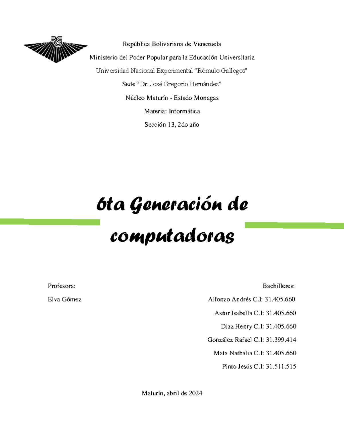 6ta Generación de Computadoras: Avances y Características Clave - Studocu