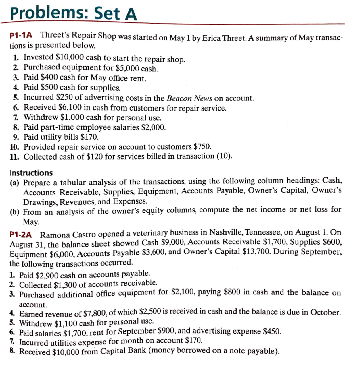Practice-problems - PRACTICE PROBLEMS - Problems: Set A P1-1A.. Threet ...
