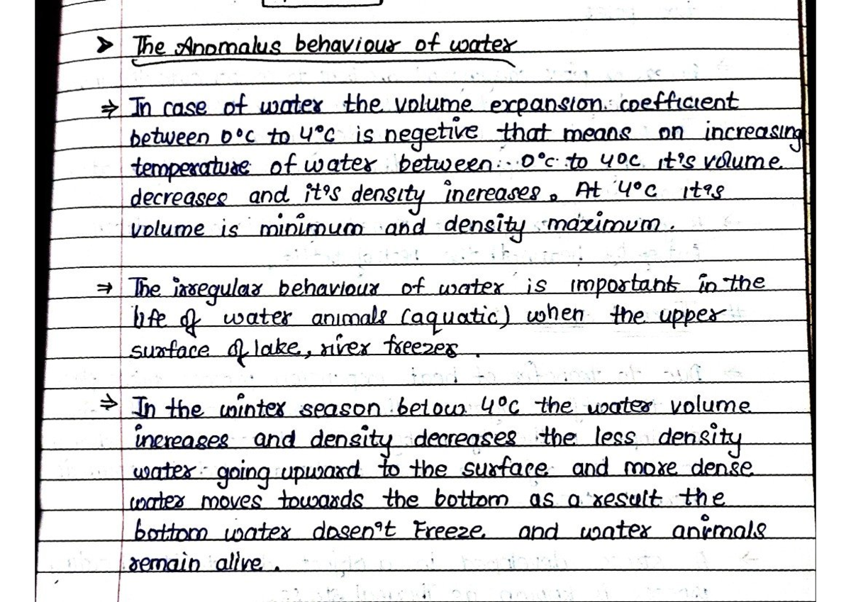 11th Physics EM: Anomalous Behavior of Water and Thermal Expansion ...