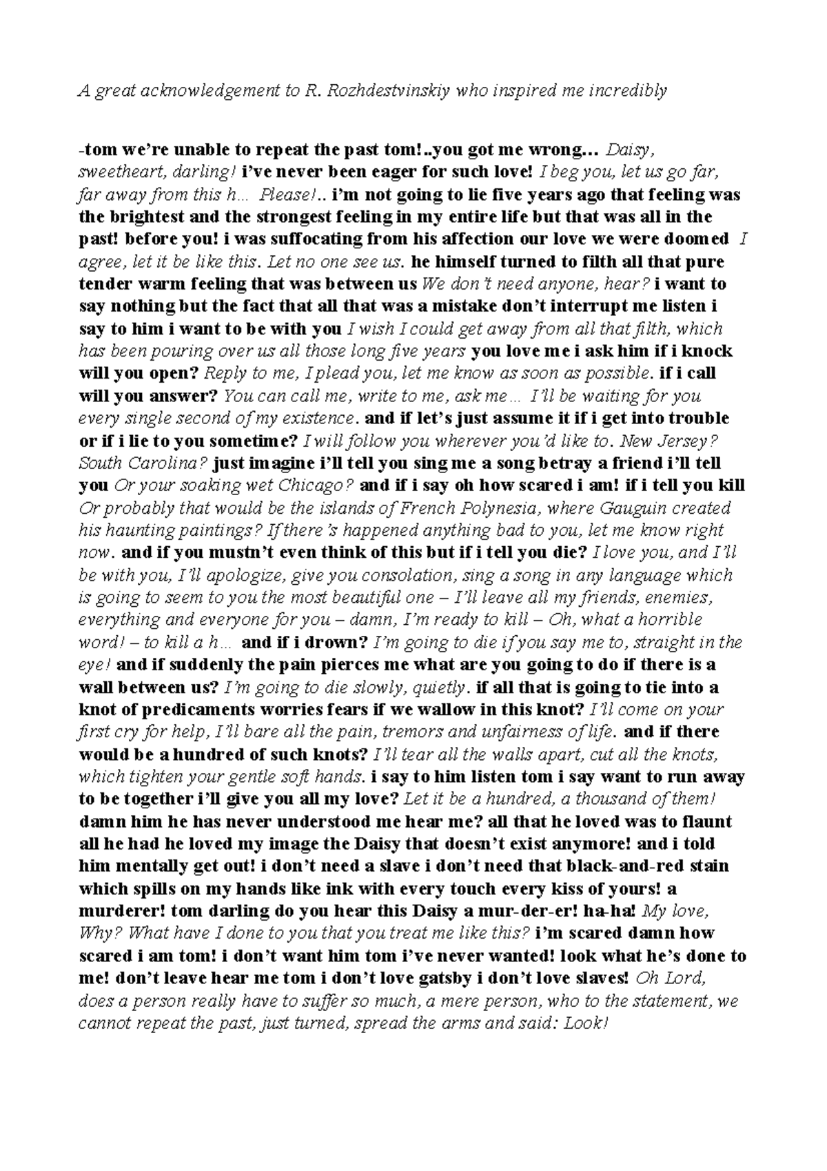 Project: Acknowledgements and Reflections on Love and Loss - Studocu