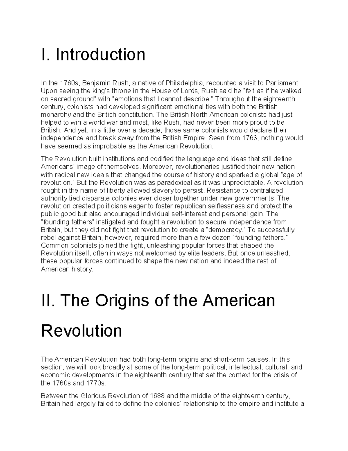 The American Revolution: Origins, Battles, and Social Changes (HIST 101 ...
