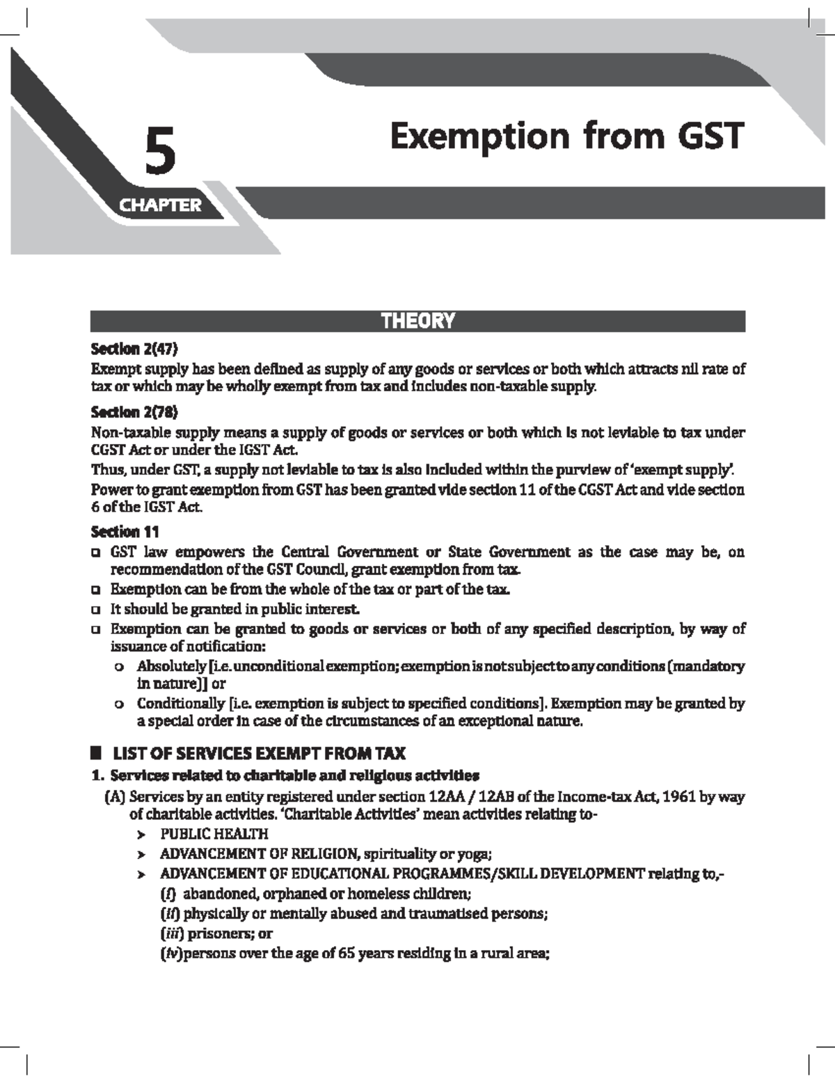 GST Exemption Overview: Key Sections and Services Explained - Studocu