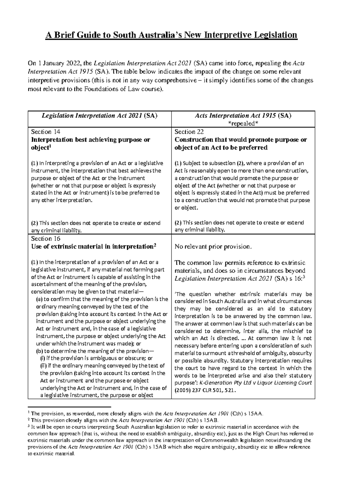 Guide to the New SA Legislation Interpretation Act 2021 for Foundations ...