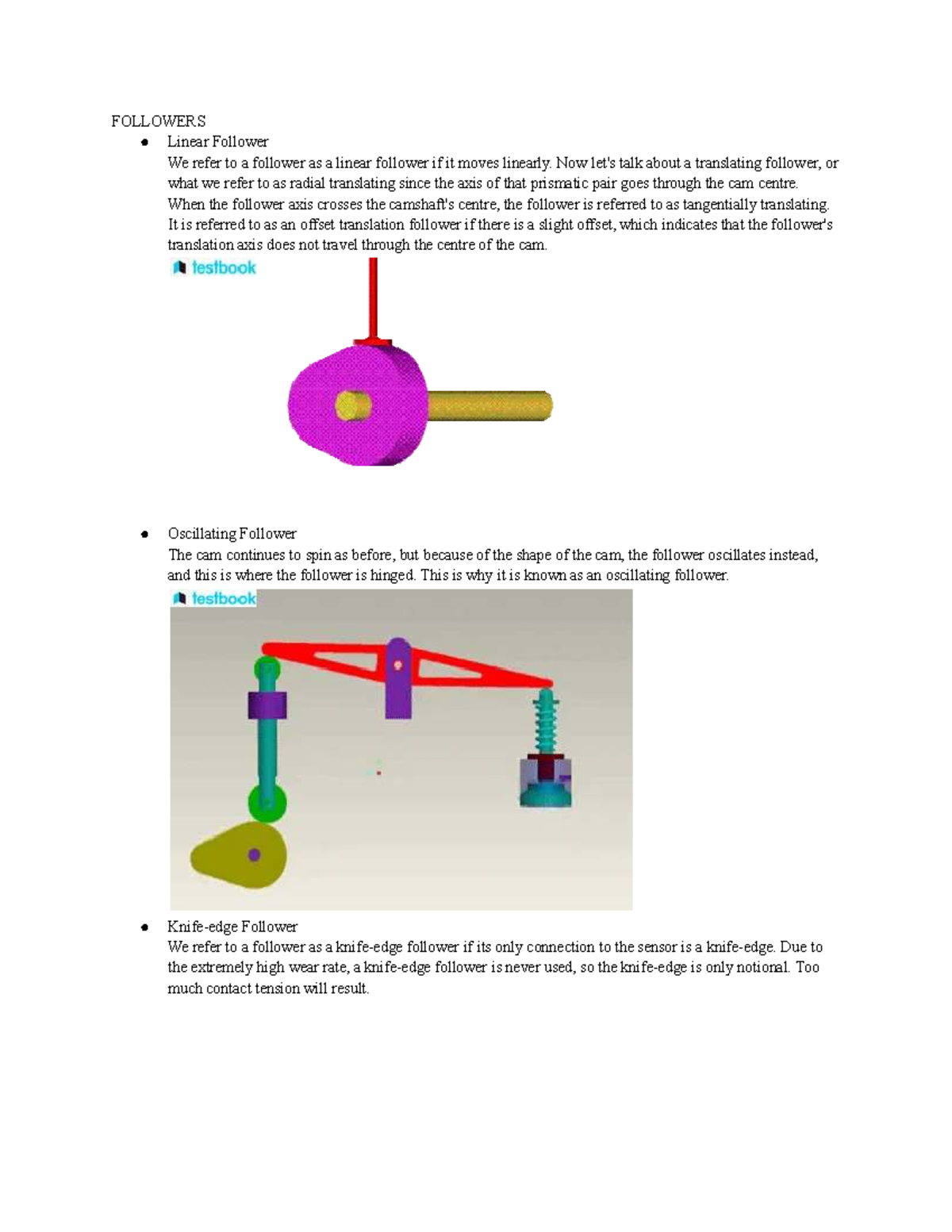 ENGR 101: Types of Followers - Linear, Oscillating, and Roller - Studocu