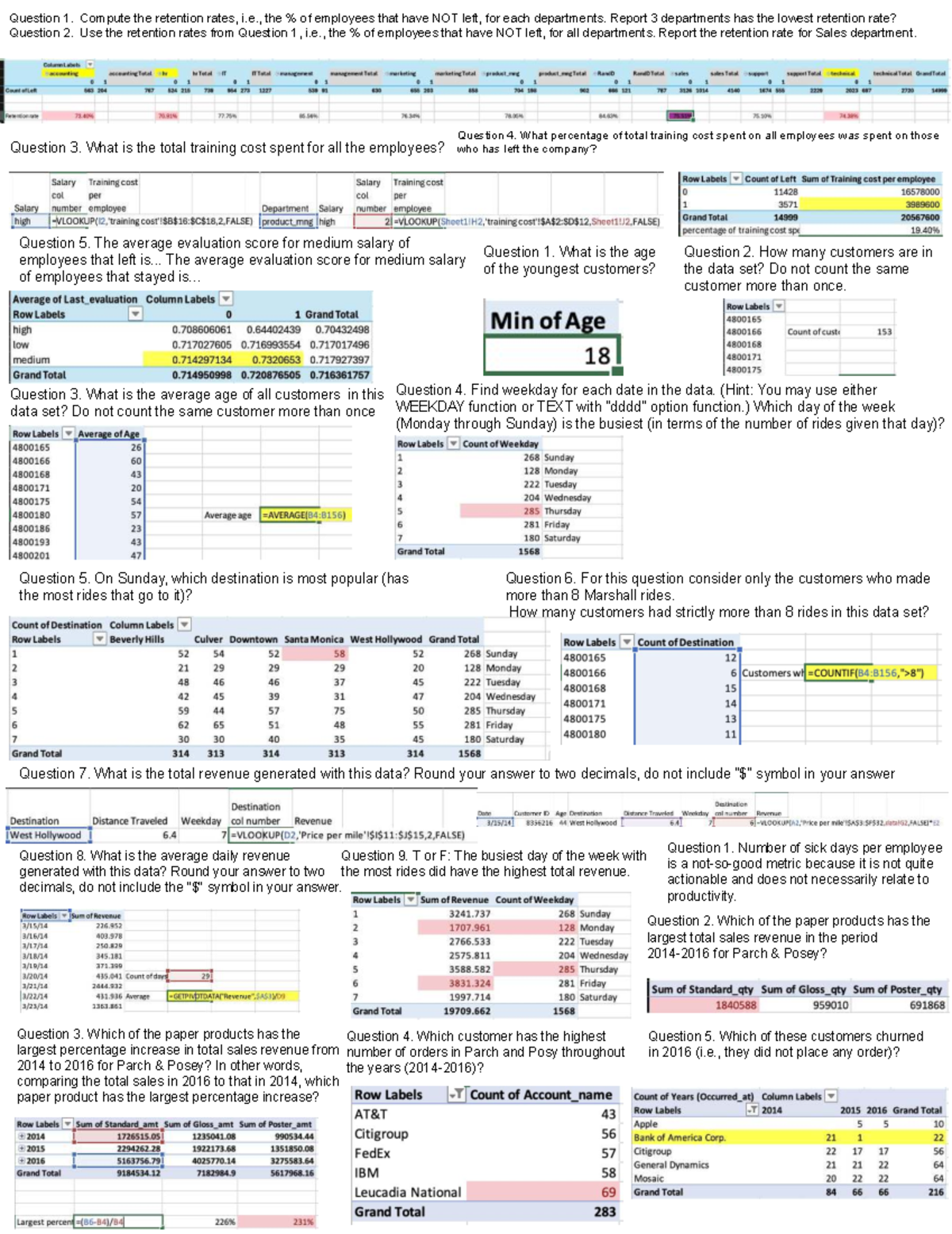 Quiz 2 Cheat Sheet: Employee Retention & Customer Analysis - Studocu
