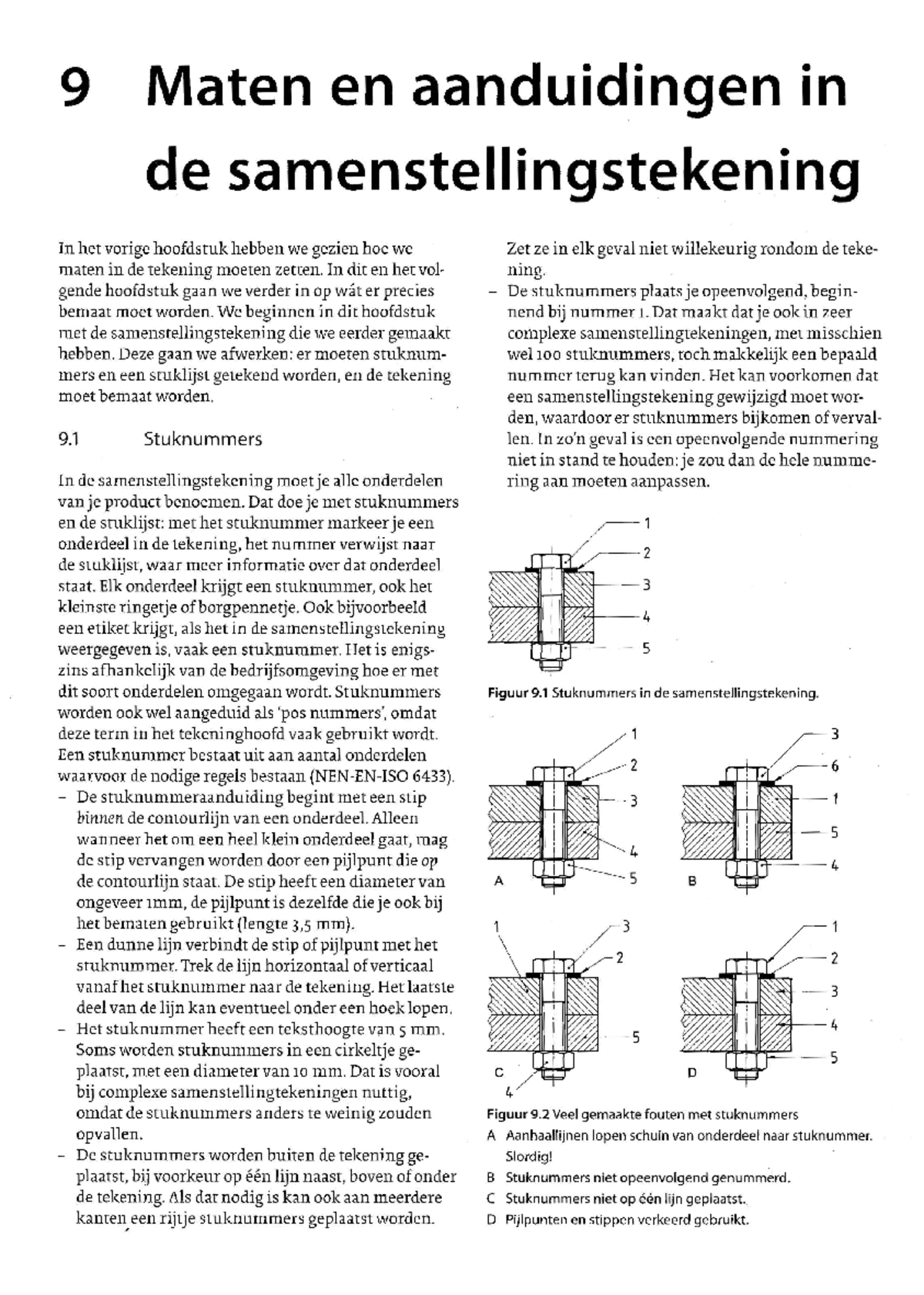 H9 - Samenstellingtekeningen: Maten, Stuknummers en Stuklijst - Studeersnel