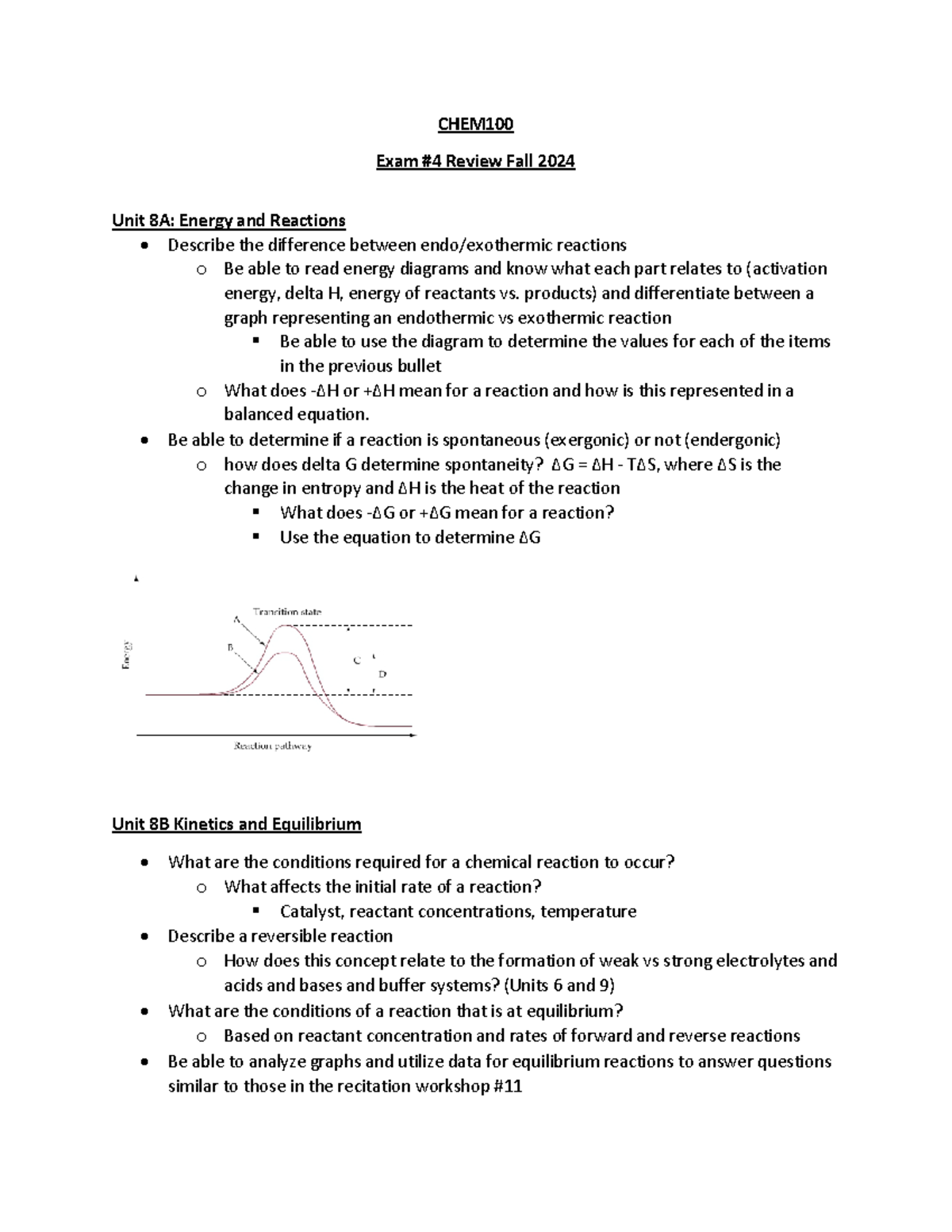CHEM100 Exam #4 Review: Equilibrium, Acids, Bases & Nuclear Chemistry ...