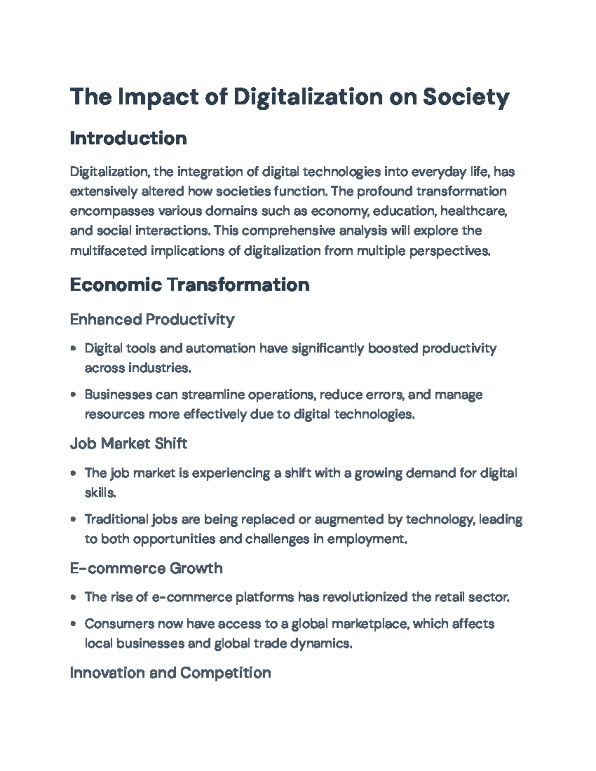 The Impact of Digitalization on Society: Challenges and Opportunities ...