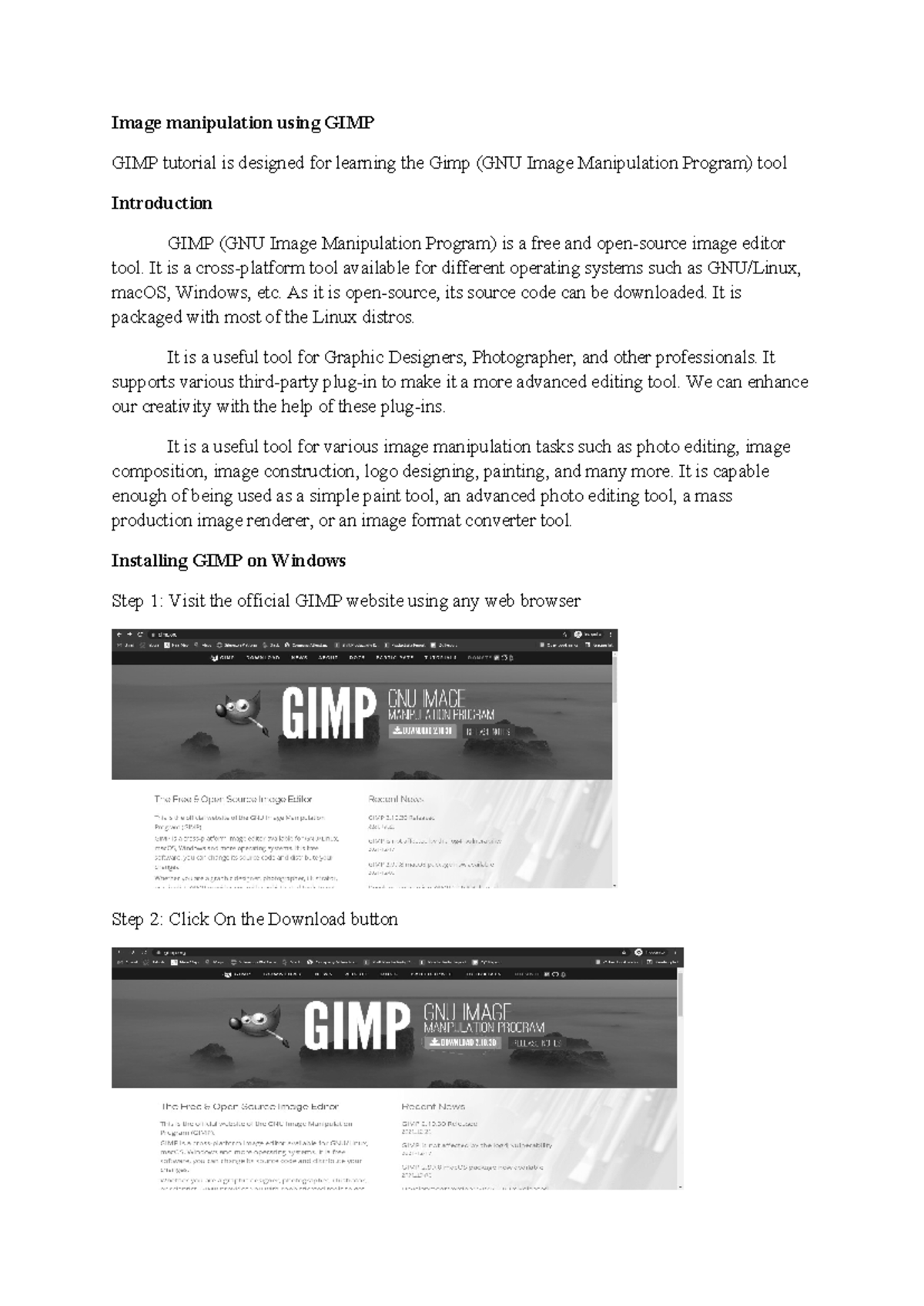Image editing using GIMP - Image manipulation using GIMP GIMP tutorial ...