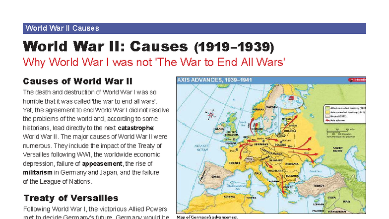 Causes of WWII: Key Factors and Historical Context (HIST 101) - Studocu