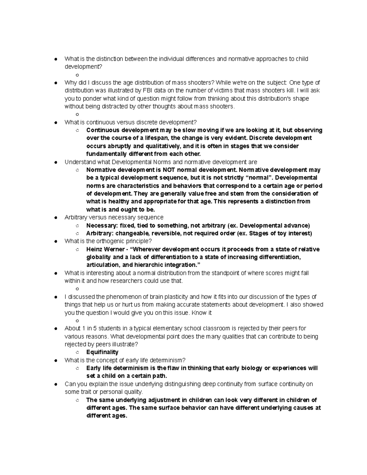 Exam 01 - Child Development: Individual Differences & Normative ...