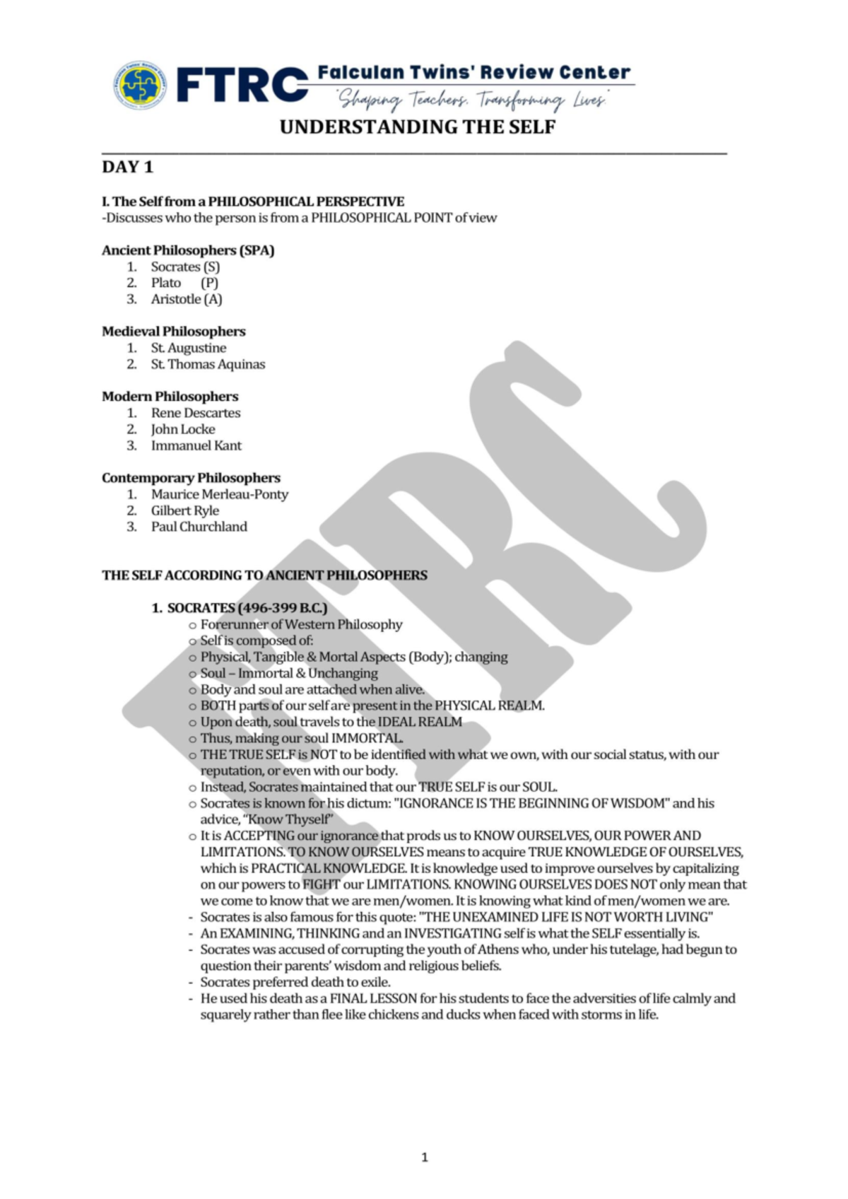 UTS - practice materials - FTRC Falculan Review Center Shaping Teachers ...