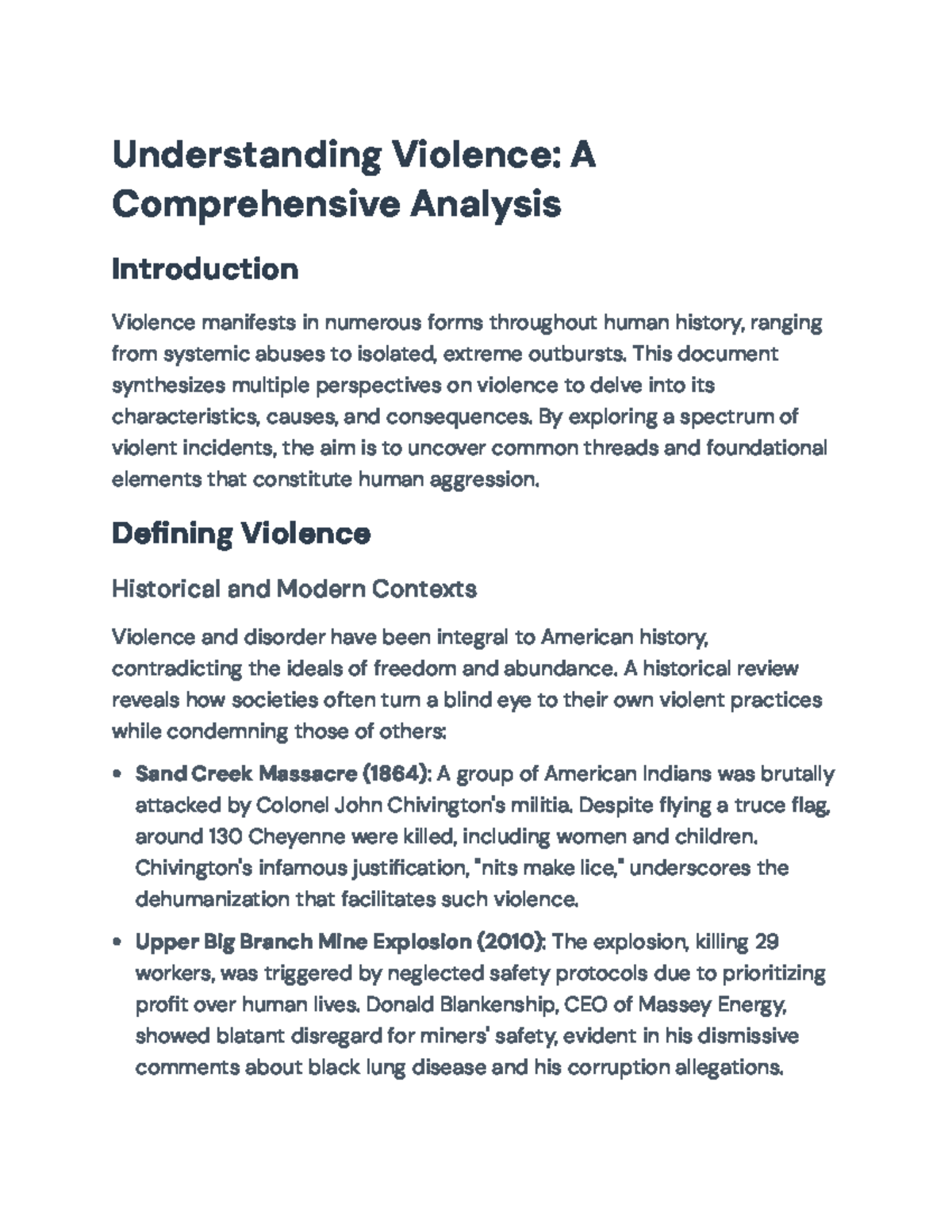 Understanding Violence: Analyzing Aggression Factors and Contexts - Studocu