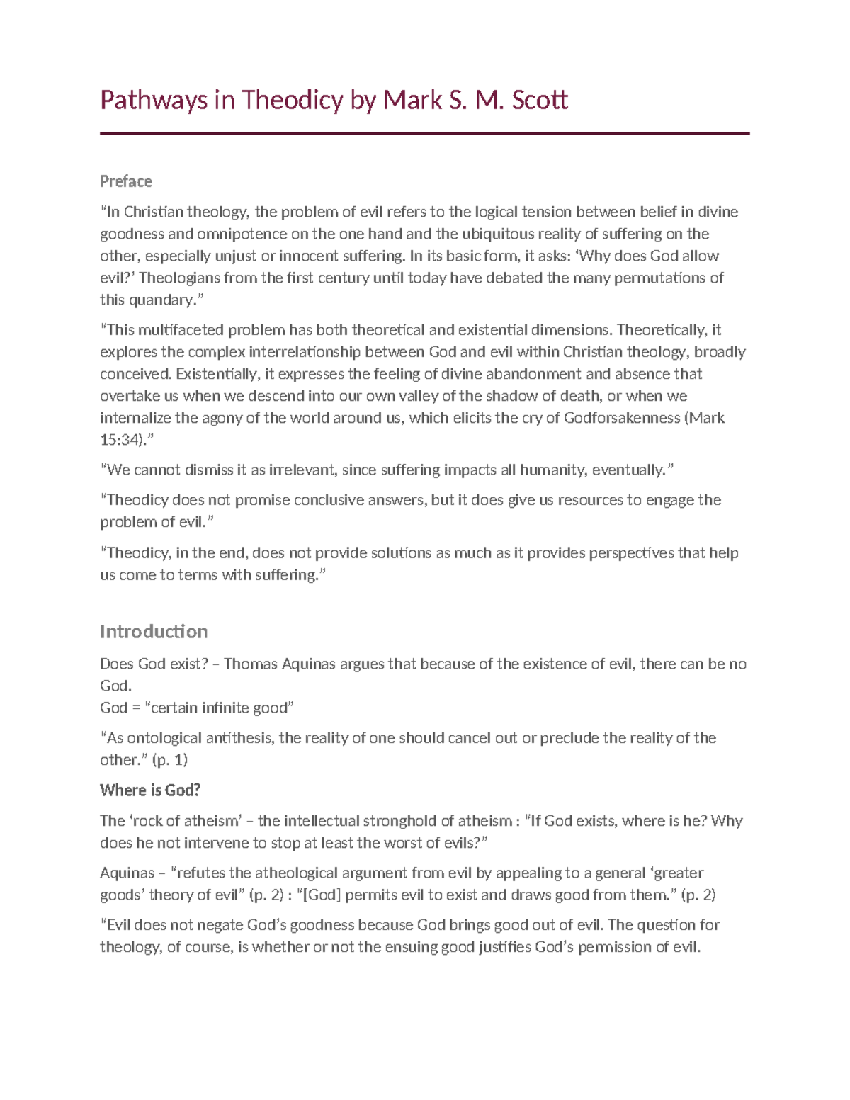 Pathways in Theodicy: Exploring Evil in Christian Theology (THEO 101 ...