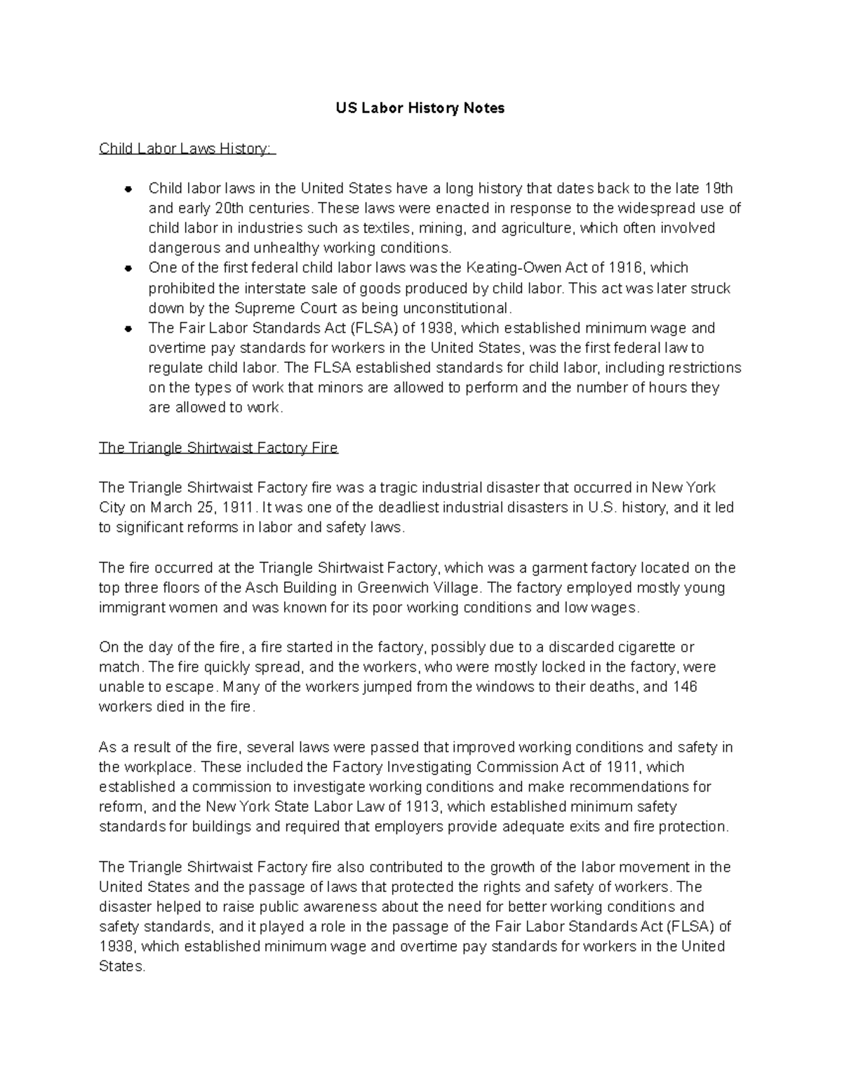 US Labor History Notes - US Labor History Notes Child Labor Laws ...