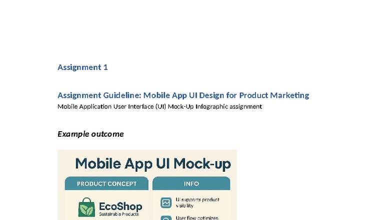 Mobile App UI Design Assignment Guideline: Marketing Focus - Studocu