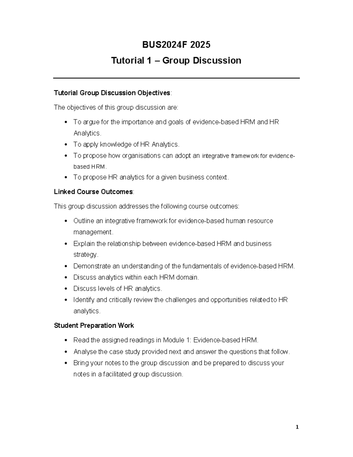 BUS2024F Tutorial 1 Group discussion - 1 BUS2024F 2025 Tutorial 1 – Group Discussion Tutorial ...
