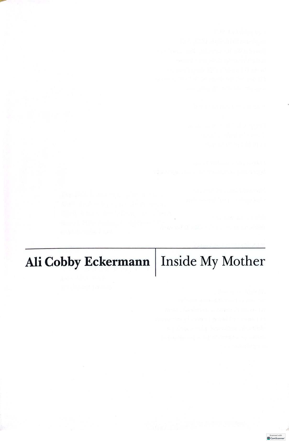 Inside My Mother: A Poetry Collection by Ali Cob Eckermann - Studocu