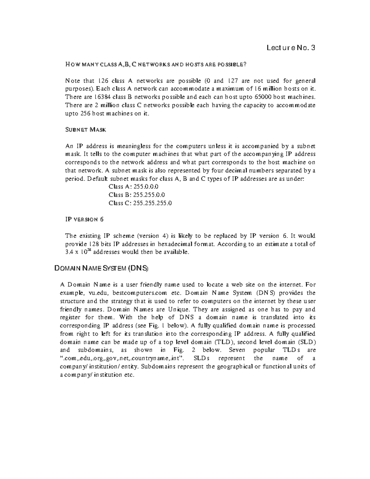 Lesson 3: Class A, B, C Networks & Subnetting Explained - Studocu