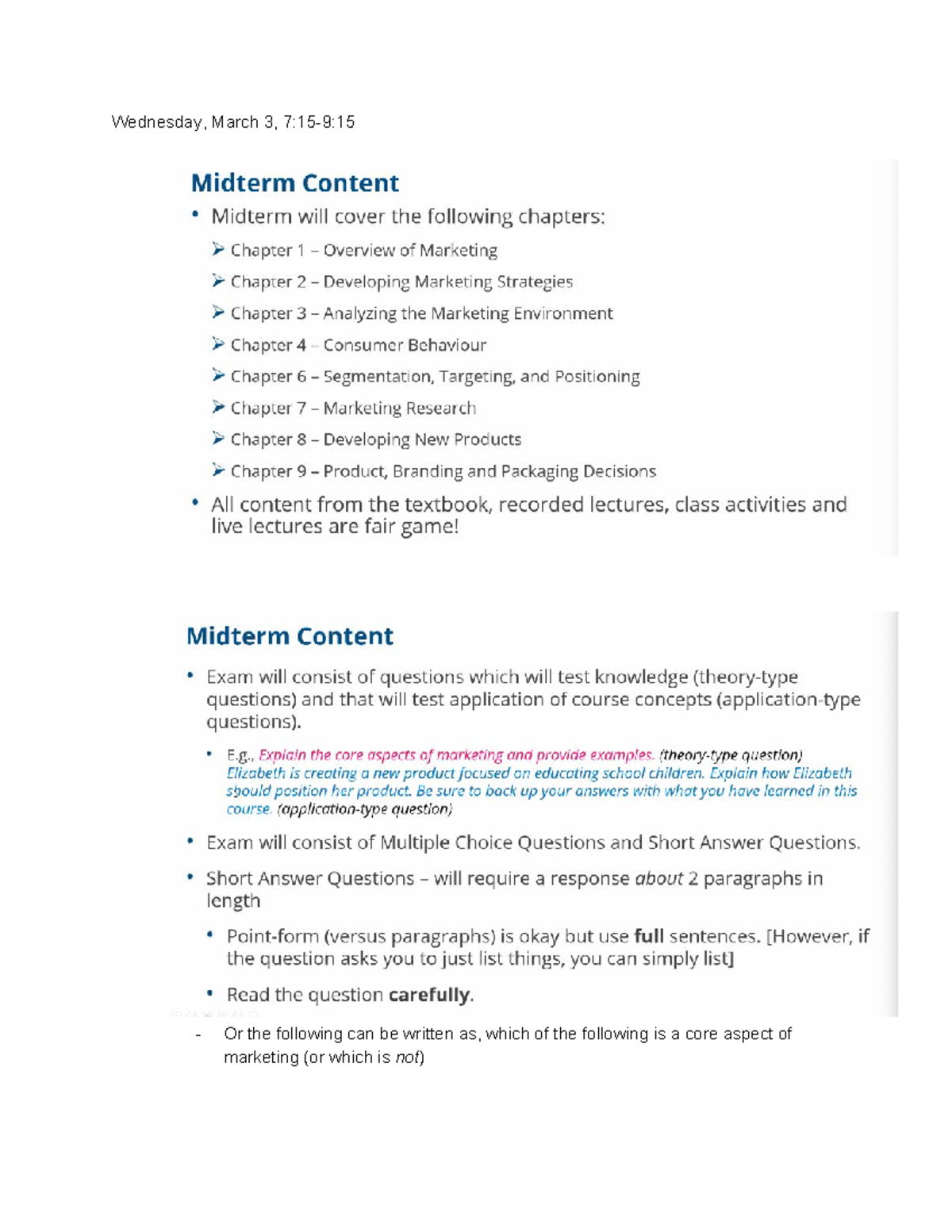 Marketing Midterm Review: Key Concepts from Chapters 1-4 - Studocu