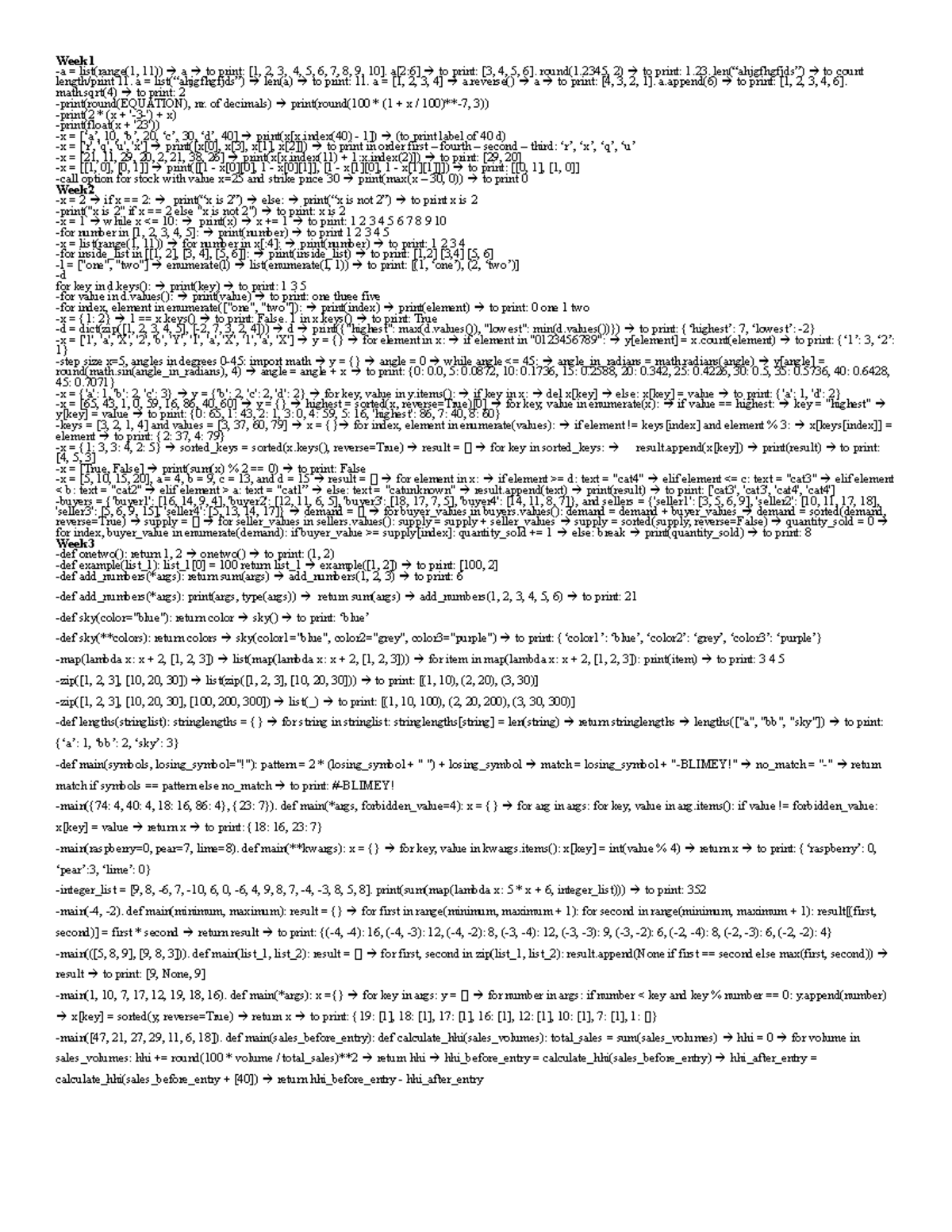 Python Programming Essentials Cheat Sheet (CS101) - Studeersnel
