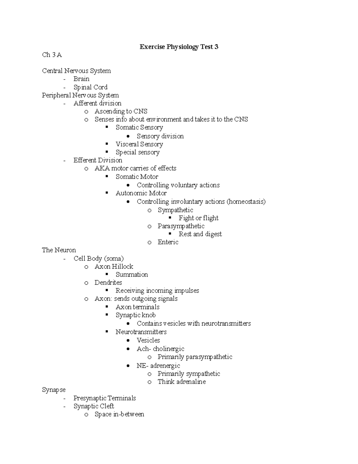 Exercise Physiology Test 3: Key Concepts and Physiological Mechanisms ...