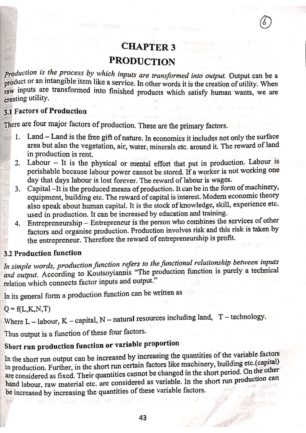 6 CHAPTER 3: PRODUCTION AND FACTORS OF PRODUCTION - Studocu