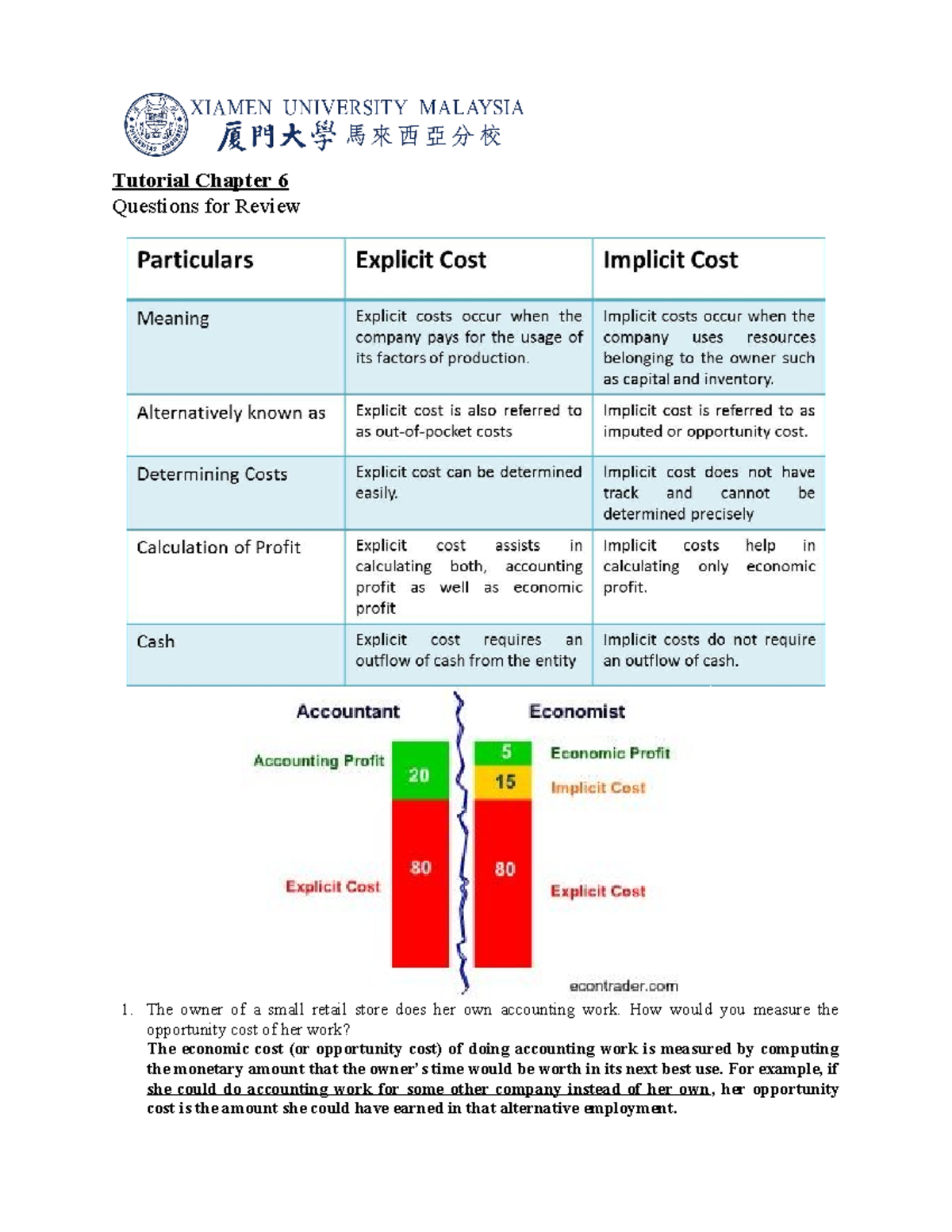 Tut 6 (Ans) SEM107 Production Costs: Short Run vs Long Run Analysis ...